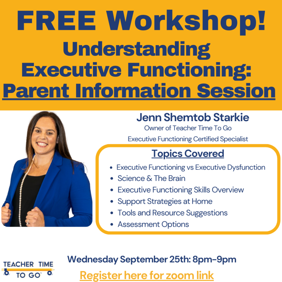 Executive Functioning Skills Tutoring - Teacher Time To Go